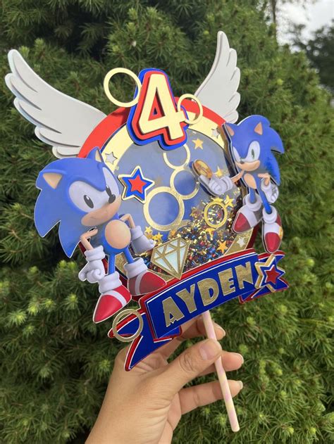 Shaker Cake Topper Sonic Sonic Cake Topper Sonic The Hedgehog Cake