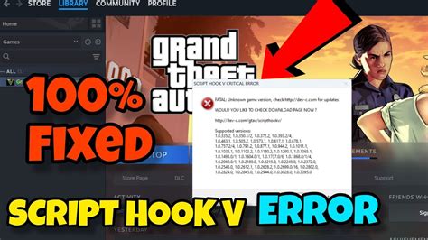 FIXED SCRIPT HOOK V CRITICAL ERROR AFTER GTA UPDATE Script Hook V GTA