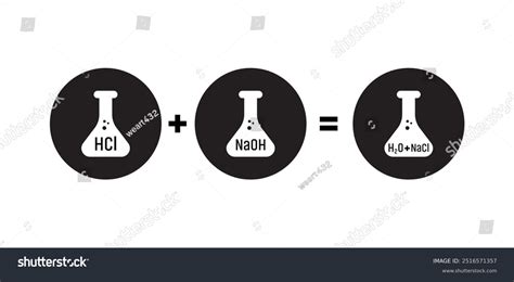 Hcl Hydrochloric Acid Naoh Sodium Hydroxide Stock Vector Royalty Free