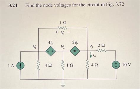Solved 24 Find The Node Voltages For The Circuit In Fig