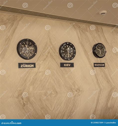 The Clock On The Wall In The Hotel Stock Image Image Of City Cozy 259827309