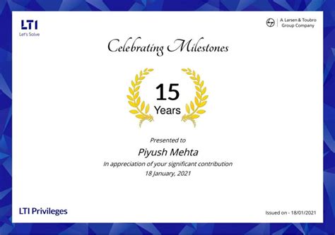 Piyush Mehta On Linkedin 15 Years Lti Larsen And Toubro Infotech 23