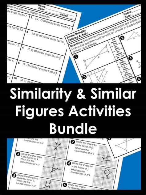 Similarity And Similar Figures Unit Activities Bundle By Peachykeanemath