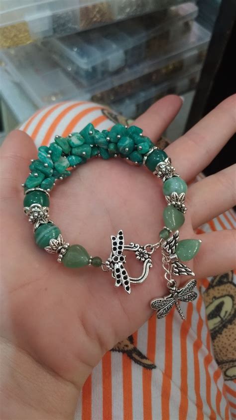 Браслет из авантюрина агата и каменной крошки Stone Bracelet Stone Jewelry Chains Jewelry