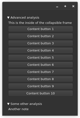 PyQT Collapsible Sections