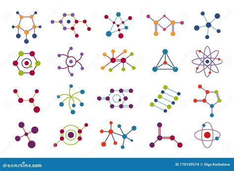 Connected Molecules Molecule Connection Model Chemistry Particle And Color Molecular Structure
