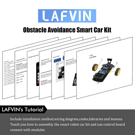 Lafvin Smart Robot Car 2wd Chassis Kit With Ultrasonic Module L298n D