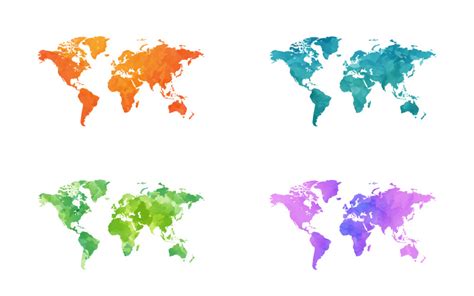 Maps Water Color Design Illustration Templatemonster