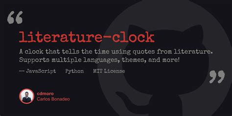 Github Cdmoroliterature Clock A Clock For Book Lovers That Tells
