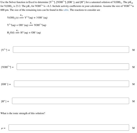 Solved Use The Solver Function In Excel To Determine Chegg