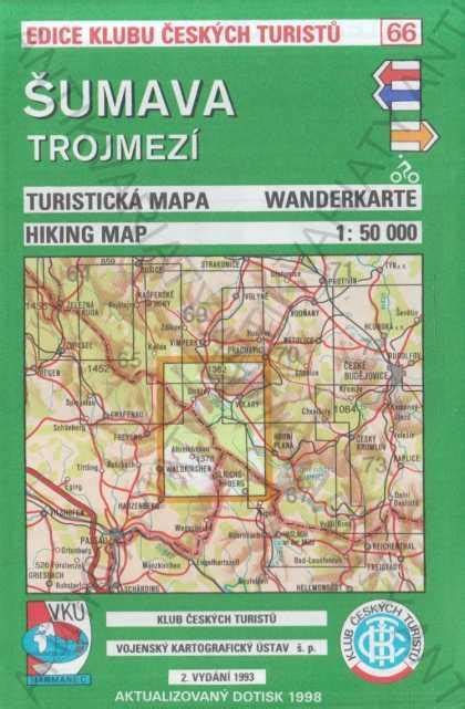 Turistická mapa Šumava Trojmezí Edice KČT Aukro