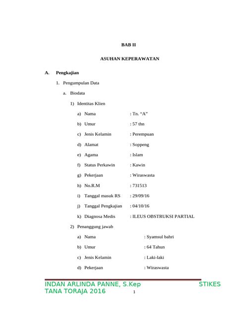 Asuhan Keperawatan Ileus Obstruktif Pdf