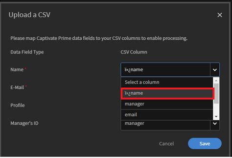 unable to upload csv adobe learning manager
