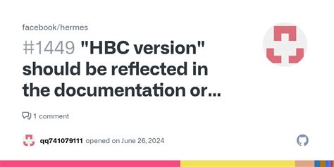 hbc version should be reflected in the documentation or the file name