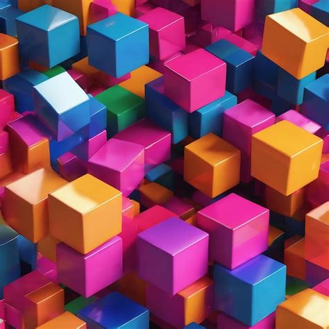 Abstract Cubes 3d Rendered Illustration Premium Ai Generated Image