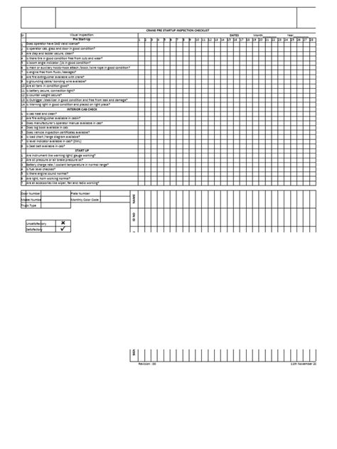 Crane Pre Inspection Checklist Pdf Truck Crane Machine
