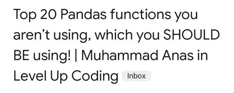 Tanmay Bhatnagar On Linkedin Pandas Python Programming Medium