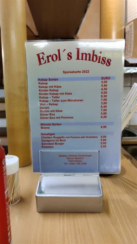 Menu At Erols Imbiss Restaurant Hallein