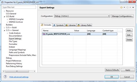 CCS How To Specify Libraries In Project Dependencies Code Composer Studio Forum Code