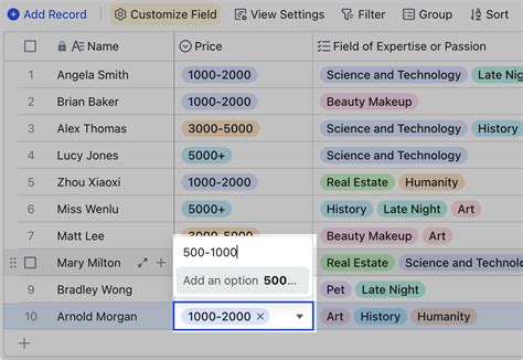 use single and multiple option fields in base