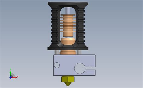 打印机热端（龙热端） Solidworks 2020 模型图纸下载 懒石网