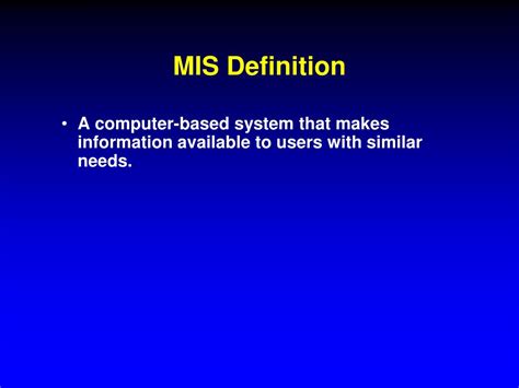 PPT MIS Definition PowerPoint Presentation Free Download ID