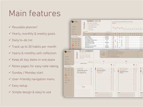 Digital Planner Excel To Do List Daily To Do Task Tracker Habit Tracker Habit Planner Goal