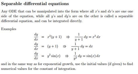 Separable Differential Equations Lew Sterling Jr Brilliant