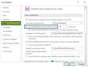 AutoSave In Excel How To Turn On Turn Off Recover File