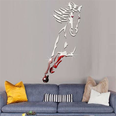 3D Лошадь Стикер Стены Diy Плакат Наклейки Зеркало Стены Домашнего ...