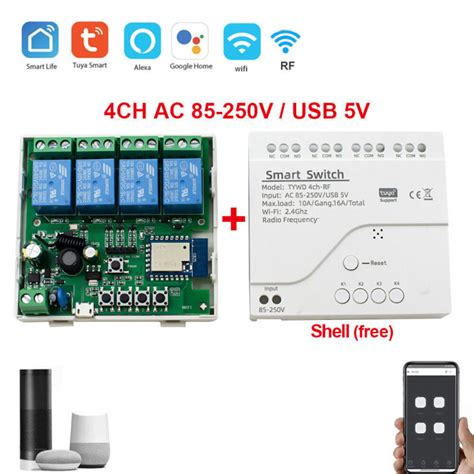 Tuya Smart Switch WiFi DIY AC 80 250V RF โมดลควบคมเสยง 4CH โมดล Tuya Lazada co th