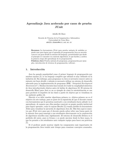 Pdf De Programación Aprendizaje Java Acelerado Por Casos De Prueba Junit
