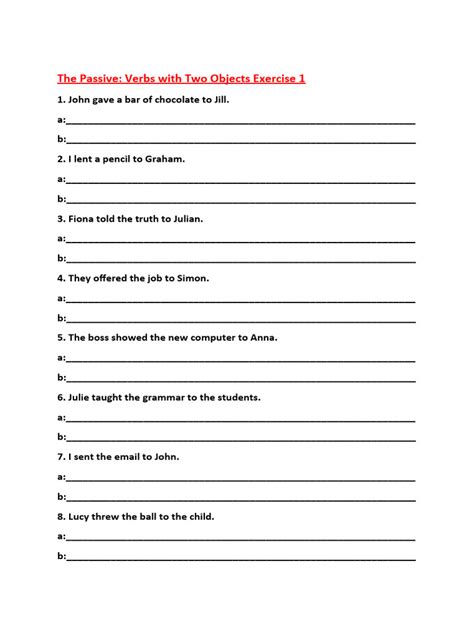 The Passive Verbs With Two Objects Pdf