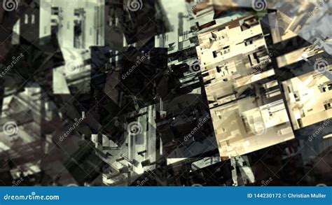 Abstract Geometric Urban Landscape Space Structure Buildings City Illustration Background Stock