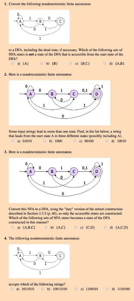 Solved Convert The Following Nondeterministic Finite Automaton To A
