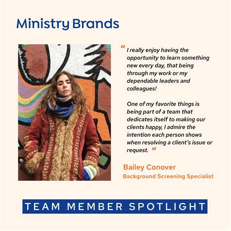 Ministry Brands On Linkedin Team Member Spotlight Bailey Conover Background Screening…