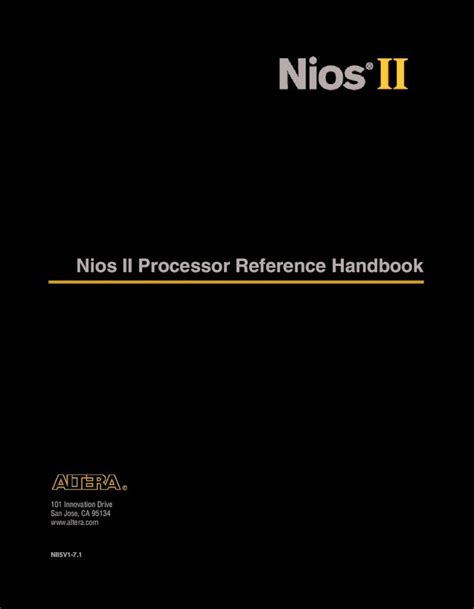 Pdf Nios Ii Processor Reference Handbook Computer Engineering