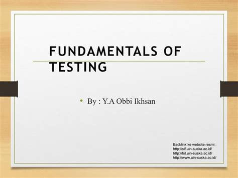 Fundamentals Of Testing Pptx