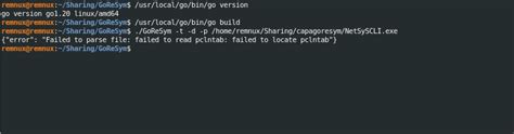 Error Failed To Parse File Failed To Read Pclntab Failed To Locate
