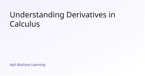 Understanding Derivatives In Calculus