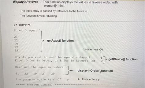 Solved Hw8b Display Array Elements In Reverse Order