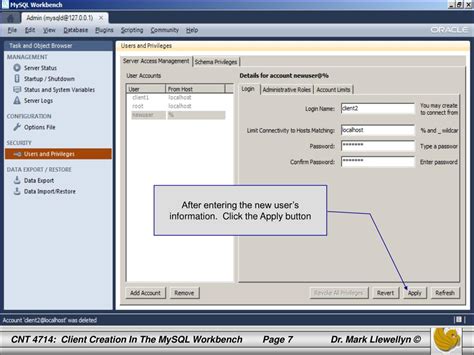 Ppt Cnt 4714 Enterprise Computing Spring 2013 Client User Creation