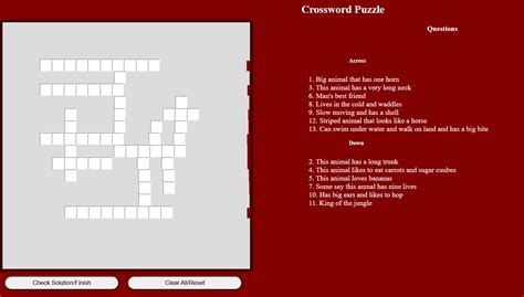 Crossword Puzzle Game Using Html And Css In Javascript With Source Code Sourcecodester