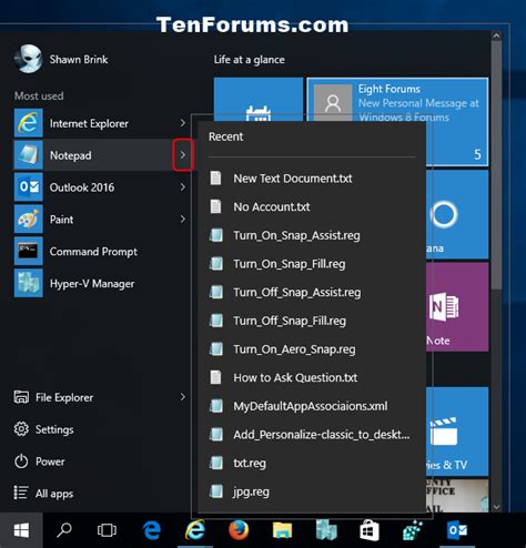 Reset And Clear Recent Items And Frequent Places In Windows Tutorials