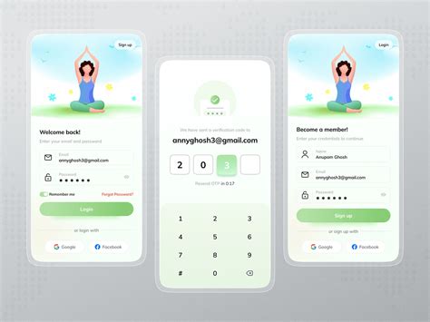 login sign up mobile app behance