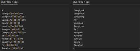 [백준 python3] 10825번 국영수 — koala