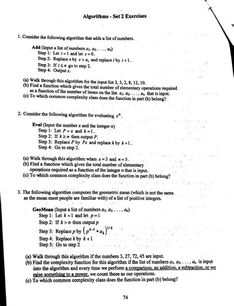 Solved Algorithms Set Exercises Consider The Chegg