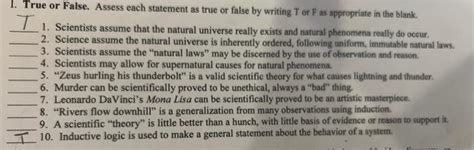Solved 1 True Or False Assess Each Statement As True Or