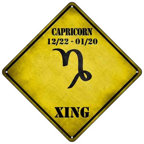 Capricorn Zodiac Symbol Xing Mini Metal Road Notice 8 Cross Xing