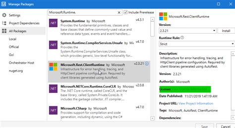 microsoft rest clientruntime license not viewable help uipath community forum